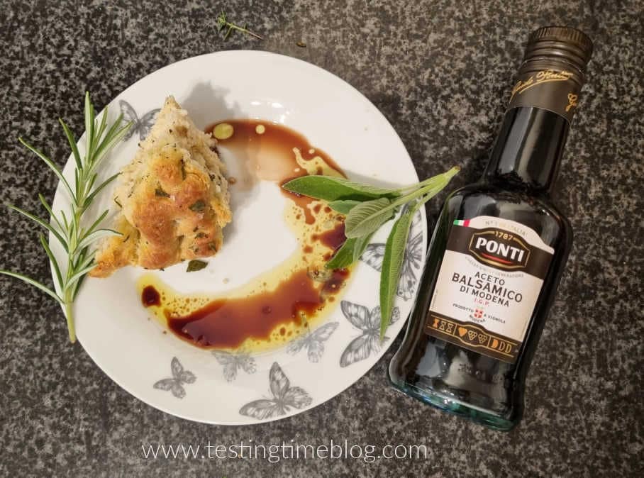 Ponti Balsamic Vinegar Of Modena and herb focaccia - Testing Time Blog